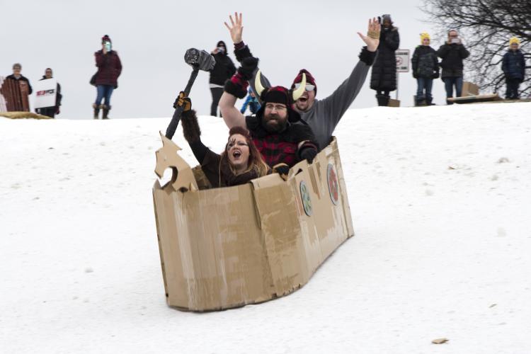 Cardboard Sled Race Fargo Parks cardboard-sled-race-fargo-parks